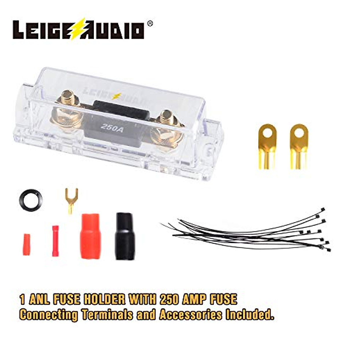 LEIGESAUDIO 0 Gauge Amp Wiring Kit Complete 0 AWG Amplifier Installation Wiring Kit - Car Subwoofer Wiring Kit Helps You Make Connections and Brings Power to Your Radio, Subwoofer and Speakers