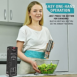Electric Pepper Grinder - Simplify Your Cooking With Pack of 1 Battery Operated Mill with Light