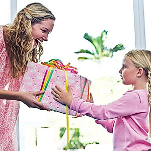 Apol Swan Design Wrapping Paper,Pink Birthday Gift Wrapping Paper for Girl Woman,4 Folded Sheets Bridal Shower Wedding Wrapping Paper for Christmas Baby Shower Anniversary Kids Gift Wrap,28 * 20 Inch