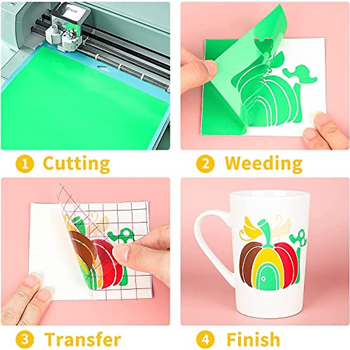 Huaxing Matte White Permanent Vinyl for Cricut, 12" x 50FT Permanent Adhesive Vinyl Roll for Cricut, Silhouette, Cameo Cutters, Signs, Craft Die Cutters