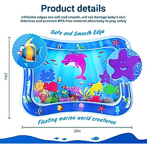 ZMLM Baby Tummy-Time Water Mat - Infant Water Play Mat Water Playmat Sensory Pad Baby Stuff for 3 6 9 12 Months Newborn Toddler Boys Girls Best Gift Fun Indoor Activity Item Game