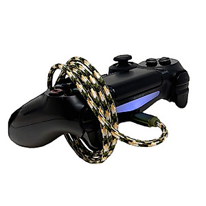 AGOZ Braided Camouflage Tactical Micro USB Fast Charging Charger Data Cable for Sony PlayStation 4 Slim PS4 Dualshock 4 Controller and Xbox One Controller (10ft)