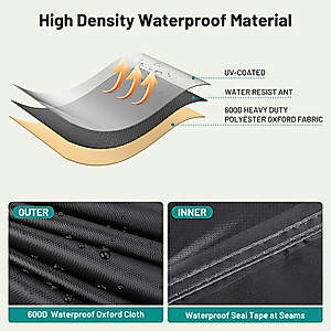 Brosyda Patio Sofa Cover For Outdoor Furniture Covers Waterproof, Heavy Duty Patio Furniture Covers with Upgrade Fastener Windproof Buckle Straps, 3-seater Outdoor Couch Cover-60"L × 34"D × 30"H