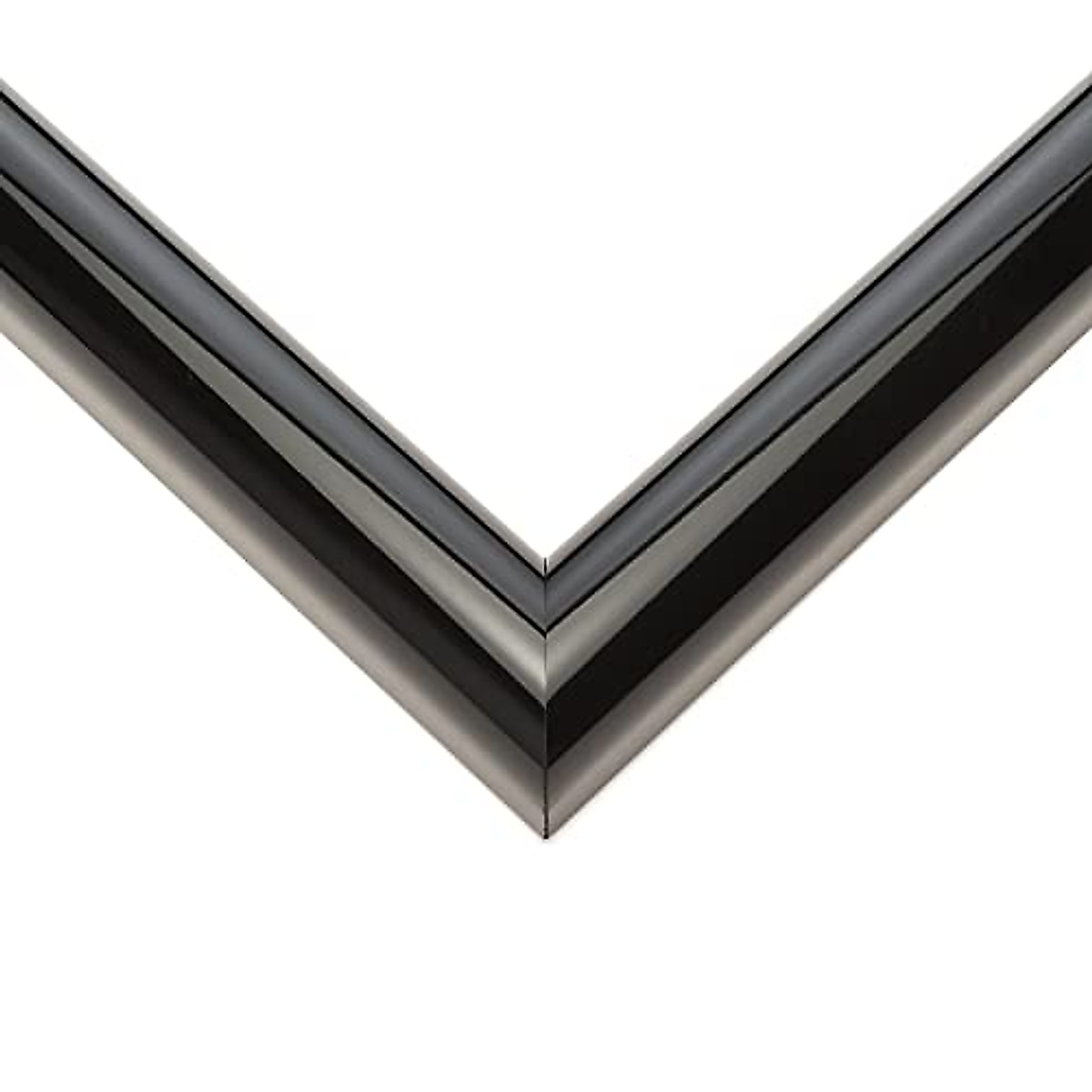 32x9 Frame Black Real Wood Picture Frame Width 1.25 Inches | Interior Frame Depth 0.5 Inches | Martin Lacquer Photo Frame Complete with UV Acrylic, Foam Board Backing & Hanging Hardware