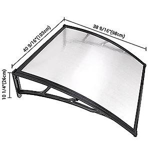 Yescom 2 Whole 40"x40" Outdoor Clear Door Window Awning Patio Cover Rain Protection Compact Polycarbonate Hollow Sheet