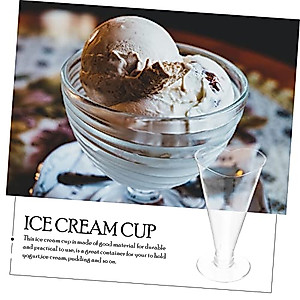 SEWOART 25Pcs ice cream cup parfait cups cone ice cream trifle tasters glass party cups mini containers with lids glass serving dishes trifle bowl with lid wine glasses conical snack bowl