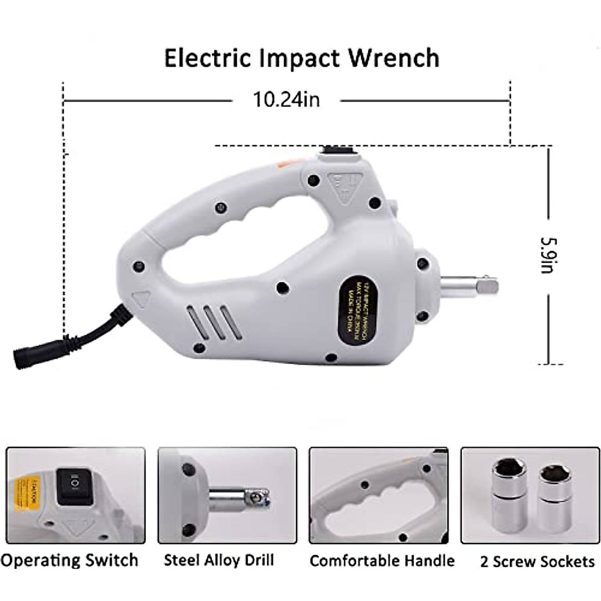 Mautyke Electric Car Jack Kit - 3 Ton Scissor Jack Lift with Impact Wrench Portable Auto Floor Jack Vehicle Trailer Jack Stand Emergency Tire Repair First Aid Tool Kit