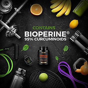 Magnesium Complex and Turmeric Curcumin with BioPerine&Ginger - Magnesium Citrate 500MG - Muscle Relaxation, Sleep and Energy, Bone Density and Strength, Hearth
