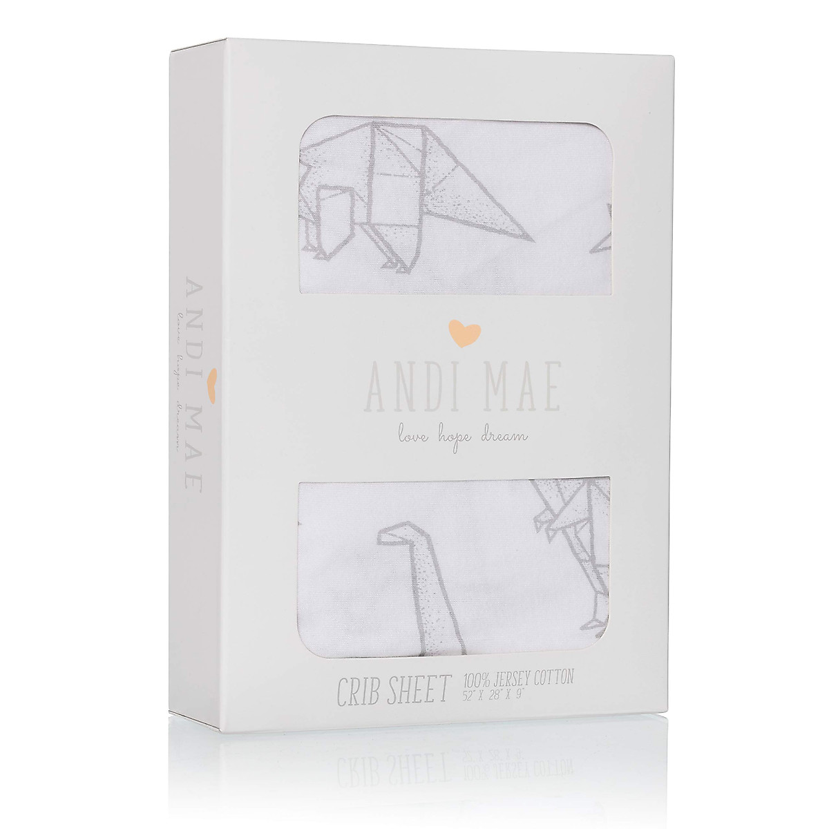 Andi Mae Crib Sheet - Grey Dinosaurs -100% Jersey Cotton - Fits Standard Crib or Toddler Mattresses