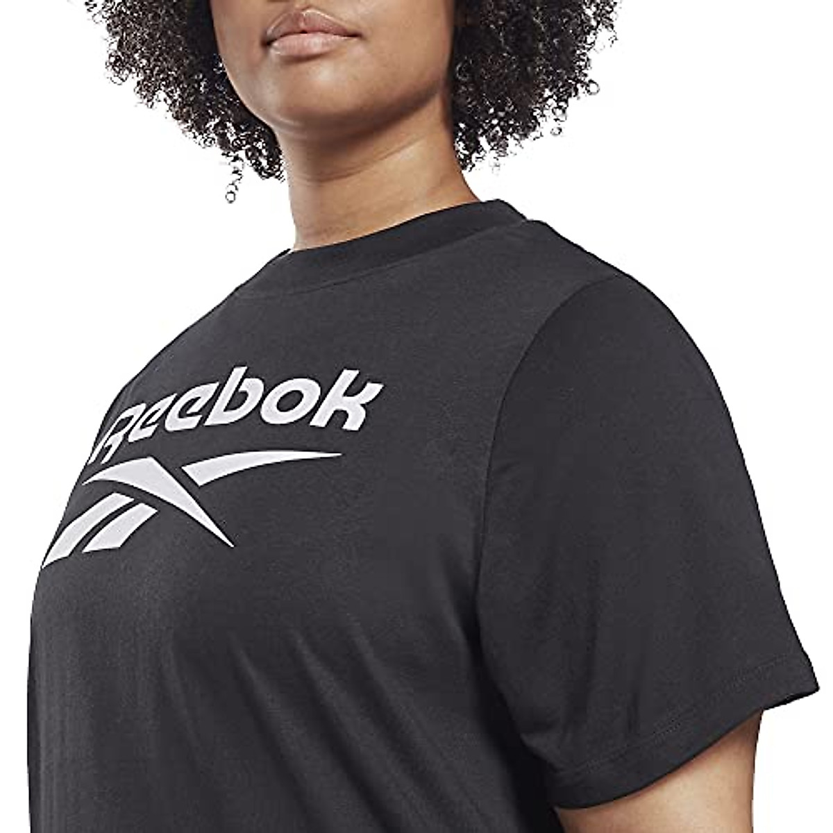 Reebok Training Essentials Graphic Crop Top, Black, 3X