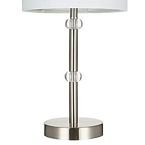 Amazon Brand – Ravenna Home Contemporary Metal Table Lamp with Acrylic Accents, LED Bulb Included, 19.5"H, Brushed Nickel