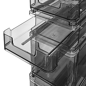 iDesign The Sarah Tanno Collection Small 5-Drawer Stacking Cosmetic Organizer Cart, Smoke/Black