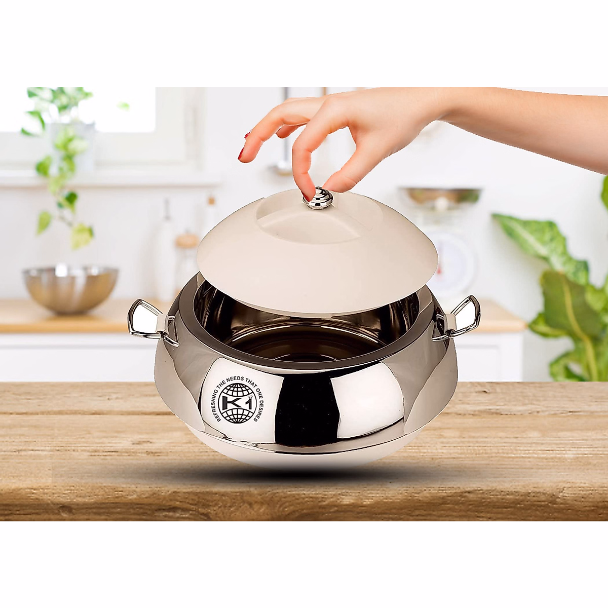 King International Stainless Steel Casserole Dish with Lid Set of 3, Eena Meena Deeka Ultra Set Insulated Casserole, Hot Pot, Chapati Box, Chapati Container, 0.8 qt, 1 qt, 1.5 qt