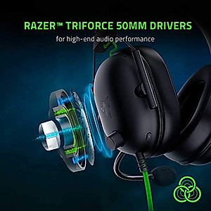 Razer BlackShark V2 X Gaming Headset: 7.1 Surround Sound Capable - 50mm Drivers - Memory Foam Cushion - for PC, PS4, Nintendo Switch - 3.5mm Headphone Jack - Classic Black (Renewed)