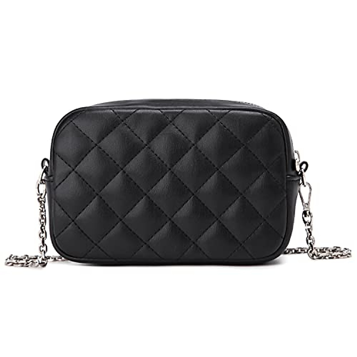 DAVIDJONES Small Black Crossbody Bags for Women,Faux Leather Lightweight Cellphone Bags Wallet Clutch Purse and Handbags with Chain Strap