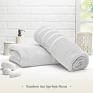 Jumbo Bath Sheets Towels For Adults 35" x 70" - 2-Pack - 100% Cotton White Bath Sheet Set - Extra Large Oversized Bath Towels, Absorbent Bath Towel Set, Heavenly-Soft Bathroom Towels - Oeko-Tex Towels