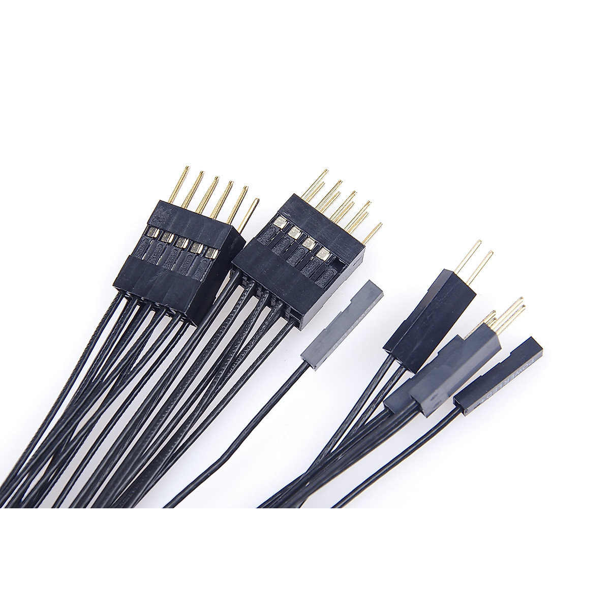 LM YN Motherboard Extension Cable Set 22AWG Silver Plating Cord Gold-Plated Plug Six Kinds POWE LED HDD LED Power SW Reset SW HD Audio Front USB Extension Cable Length 11 inches Compatible with PC