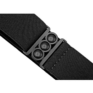 ONE-BELT No Show Invisible Elastic Belts for Women | Non Slip | Fits waist upto 50 Inch (Matte Black - BLACK)