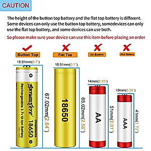 Skywolfeye 3.7V 18650￵ Rechargeable 3Battery 5000mAh 1865O Battery Large Capacity for Flashlight, Headlamps, RC Cars,Garden Lights