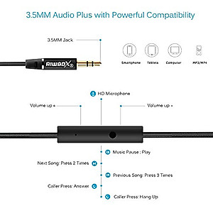 Riwbox BN5 Bluetooth Headphones Over Ear, Folding Stereo Headphones Wired Wireless with Mic Compatible for iPhone/iPad/TV/PC/Online Class/Home Office (Black&Gold)