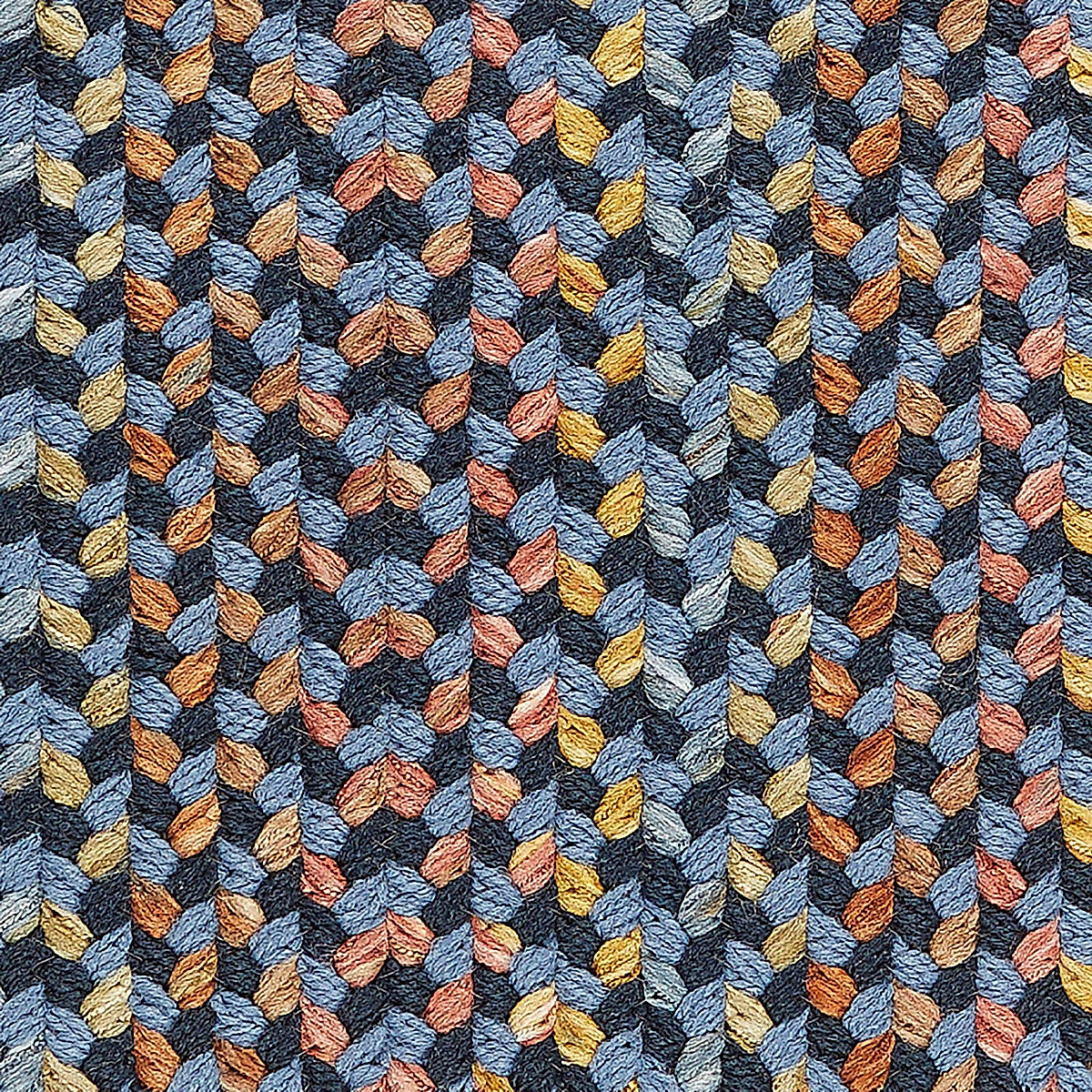 Super Area Rugs Braided Rug Sanford Indoor/Outdoor Braided Carpet for High Traffic Kitchen, Indigo Multi, 4' x 6' Rectangle