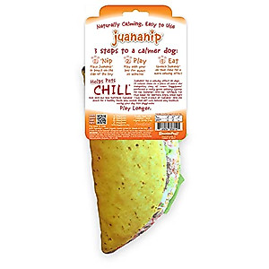 Doggijuana | Dog Toy and Juananip Refill Bundle | Includes Refillable Catnip Toy & Organic Catnip Refill | Naturally Calming (Taco Bundle)