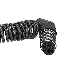 01 Bicycle Security Padlock, Helmet Cable Lock Portable Resettable for Skateboards for Gates for Bicycles