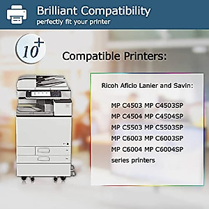 Leize Compatible C6003 Toner Cartridge Replacement for Ricoh MP C6003 MP C4503 MP C5503 MP C6004 Printer for 841849 841851 841852 841850 Ink Black 33,000 & Color 22,500 Pages [KCMY-4PACK]