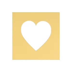 6x6 Mat Bevel Cut for 3x3 Photos - Precut Marzipan Beige Heart Shaped Photo Mat Board Opening - Acid Free Matte to Protect Your Pictures - Bevel Cut for Family Photos, Pack of 1 Matboard Show Kit With