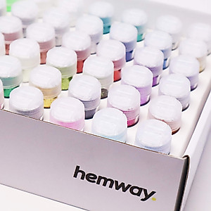 Hemway 54 Glitter Tube Craft Box Multi-Purpose Glitter for Arts and Crafts, DIY Scrapbooks, Epoxy Resin, Tumblers, Cosmetic Grade, Nail Design 54 x 0.34oz/9.6g - Ultrafine (1/128" .008" 0.2mm)