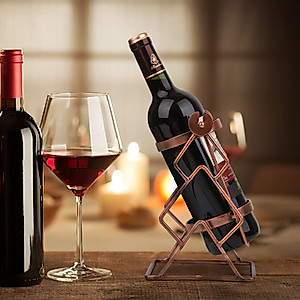 LEYON Freestanding Tabletop Wine Bottle Holder, Countertop Wine Holder Decor for Home Kitchen(1 Bottle)