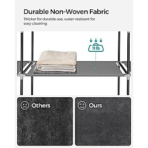 SONGMICS 59-Inch Portable Closet and 6 Storage Bins Bundle, Closet Storage Organizer with Fabric Boxes, Quick and Easy Assembly, Gray ULSF03G and UROB26LG