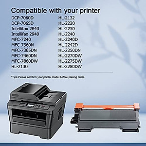 Compatible High Yield 1 Pack Black TN-450 TN450 Toner Cartridge Replacement for Brother DCP-7060D 7065D Intellifax 2840 2940 MFC-7240 7360N 7365DN 7460DN 7860DW HL-2130 2132 2220 Printers -by HNQGSM