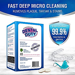 120 Retainer and Denture Cleaning Tablets (4 Months Supply) - Cleaner Removes Plaque, Stains from Dentures, Retainers, Night Guards, Mouth Guard, Aligners and Removable Dental Appliances