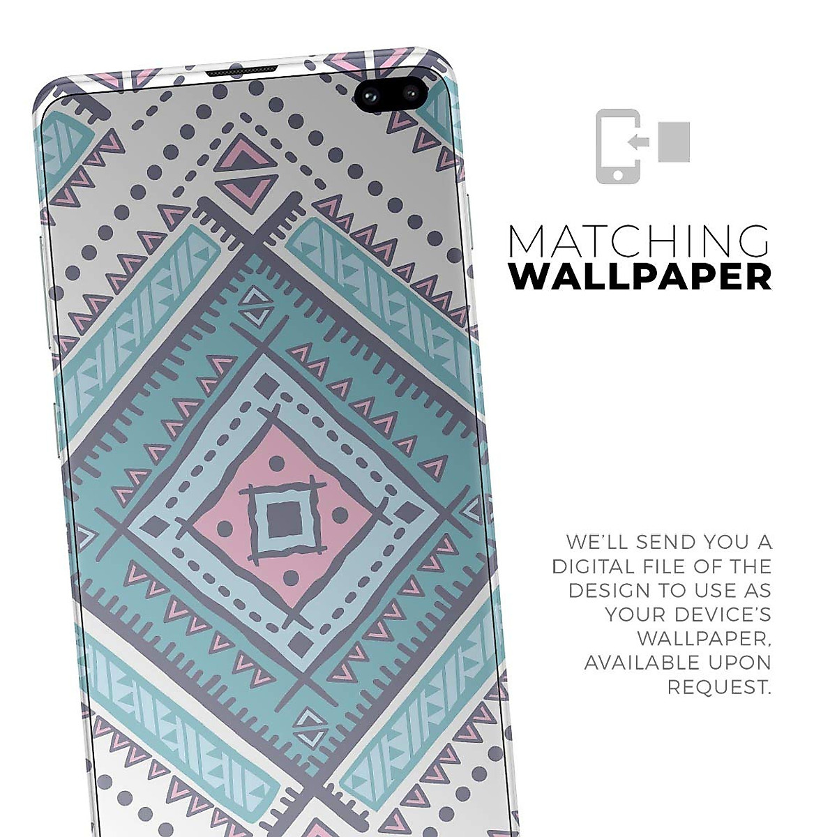 DesignSkinz Tribal Vector Ethnic Pattern v3 Protective Vinyl Decal Wrap Skin Cover Compatible with The Samsung Galaxy S20 (Screen Trim & Back Glass Skin)