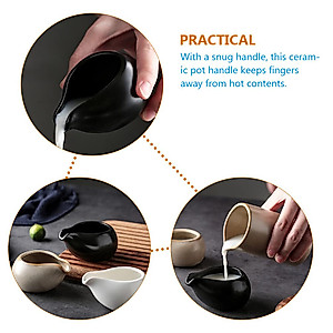 Angoily Mini Creamer Pitcher Mini Creamer Pitcher Sauce Pitcher Gravy Boat Small Milk Kettle With Dripless Lip Spout For Gravy, Warming Sauces, Salad Dressings, Milk