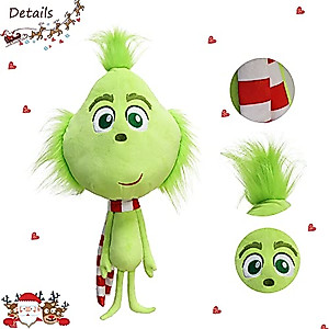 Christmas Green Monster Doll Plush Christmas Decorations Christmas Stuffed Animal Doll for Boys and Girls Christmas Decorations (Green Plush 17.7")