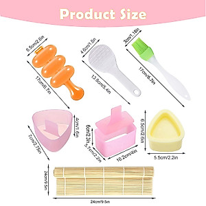 7 Pack Onigiri Mold, Rice Mold Musubi Maker Kit, Non Stick Spam Musubi Maker Press Rice Ball Mold Shake Sushi Maker Tool for Kids Bento Lunch and Home DIY (Triangle & Musubi)