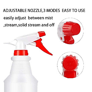 MLSD Empty Plastic Spray Bottle – 32 oz Spray Bottles for Cleaning Solutions Plants, Cleaning, Essential Oils, Hair, Plants With Adjustable Nozzle (Pack of 4)