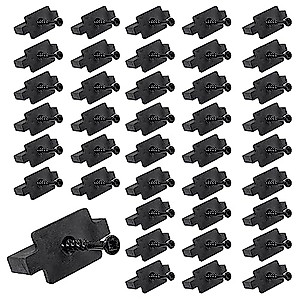 LifCratms 50Pcs Hidden Fasteners Clips for Deck Fastening, Black Nylon Plastic T Clips with Metal Screws for Composite Decking Boards Universal Deck Fastener Clips System