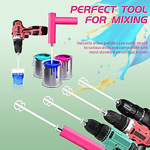 WJCJTJL Epoxy Mixer Paddles, 6 Pcs Reusable Resin Stirrer Attachment for Paint Stirrer Drill, Resin Art, Resin Pigments Mixing & Reduce Bubbles, Resin Paddles for Mixing Small Amounts of Resin