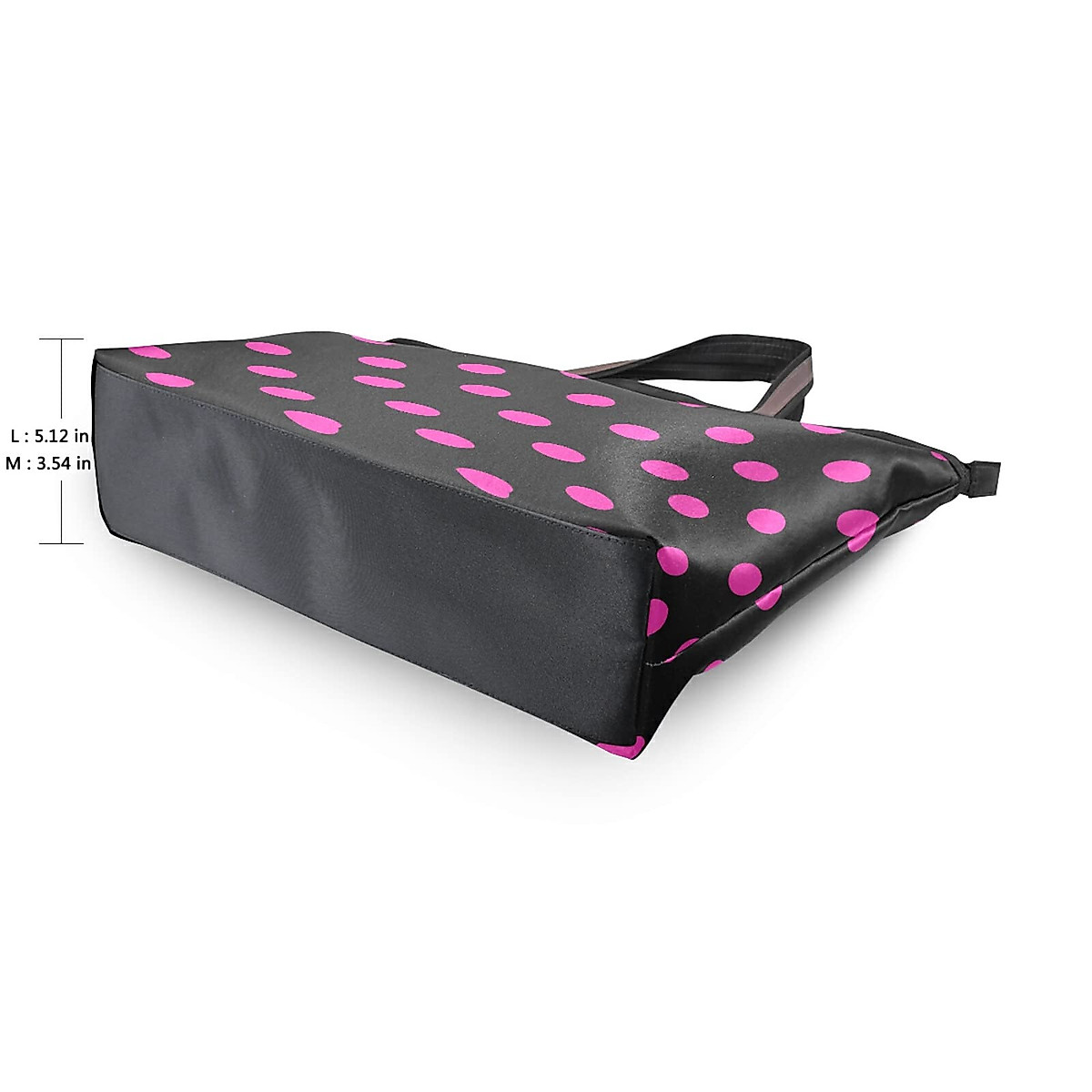 HJJKLLP Women Large Tote Top Handle Shoulder Bags Black With Pink Polka Dot Ladies Handbag