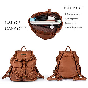 Montana West Backpack Purse for Women Soft Washed Leather Drawstring Casual Travel Large Backpacks