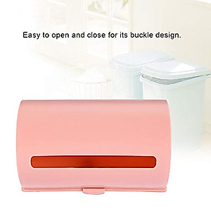 LIZEALUCKY Adhesive Wall Mounted Trash Bags Holder Storage Box Multi-Purpose Garbage Bag Rack for Home Bathroom Kitchen(Pink)