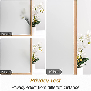 rabbitgoo Frosted Glass Window Film, Privacy Film for Glass Windows Static Cling, Removable Indoor Frosting Clings for Bathroom, Pure, 11.8 x 78.7 inches