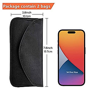 ONEVER Signal Blocking Bag, GPS RFID Faraday Bags for Phones Faraday Bag Pouch Shield Cage Wallet Phone Case for Cell Phone Privacy Protection Car Key FOB, Anti-Tracking Anti-Spying (1 Pack)