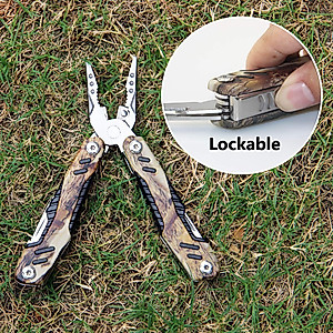 Poeland Multitool Pliers, 14 in 1 Multi tool with Safety Locking, Portable Pocket Knife for Outdoors, Survival, Camping, Fishing, Hunting, Hiking