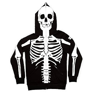 Tipsy Elves Casual Skeleton Hoodie Black White Halloween Costume Size Medium