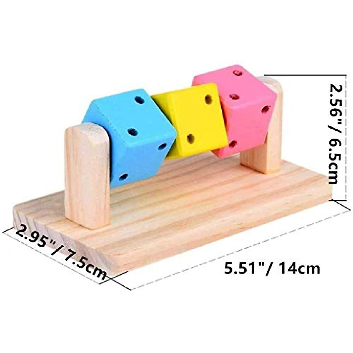 miumiupop Hamster Chew Toy Wood Platform Grinding Teeth Toys Exercise Intelligence Training Colorful Wooden Block for Small Animals Chinchilla Gerbil Guinea Pig Rat Chipmunk Squirrel Sugar Glider