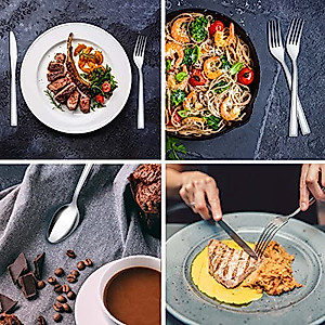 Silverware Set, Hunnycook 60-piece Silverware Set for 12, Stainless Steel Flatware Set, Include Fork Knife Spoon Set, Mirror Polished, Dishwasher Safe, Cutlery Set for Home Kitchen Restaurant